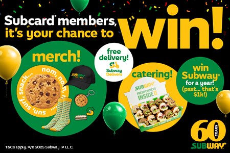 Subway® Competitions Terms and Conditions